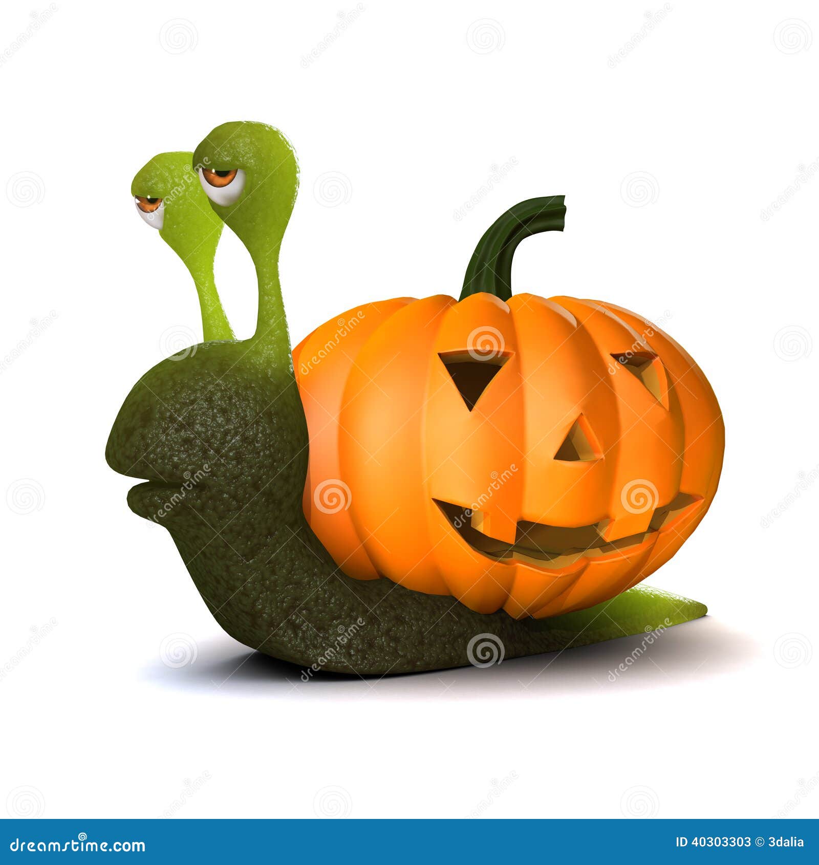 3d Pumpkin snail shell stock illustration. Illustration of slippery ...