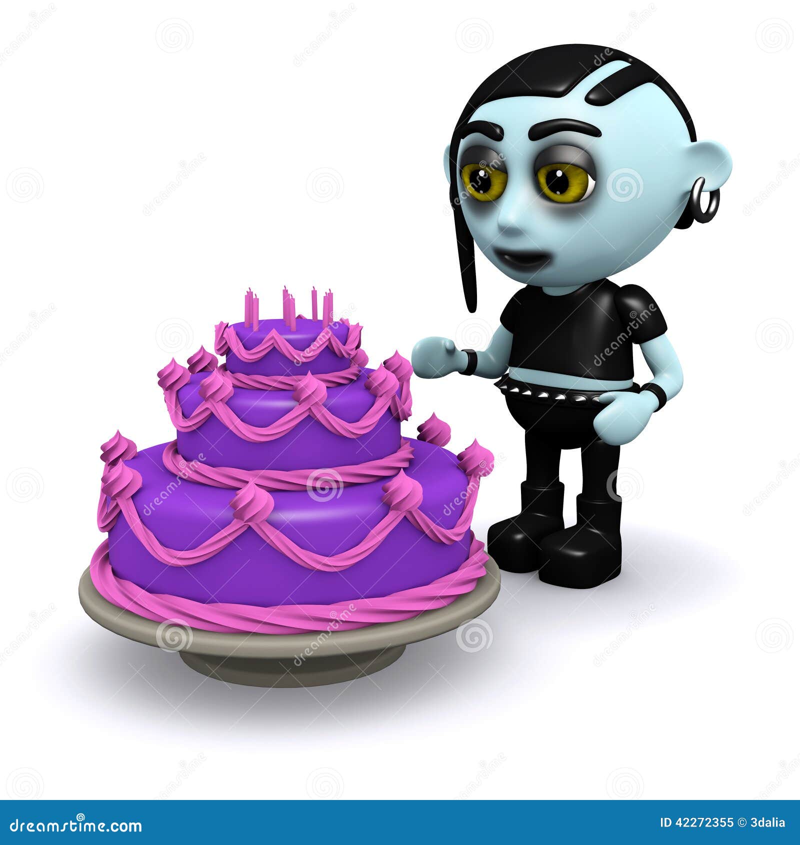 Purple Cake Cartoon Vector | CartoonDealer.com #252300067
