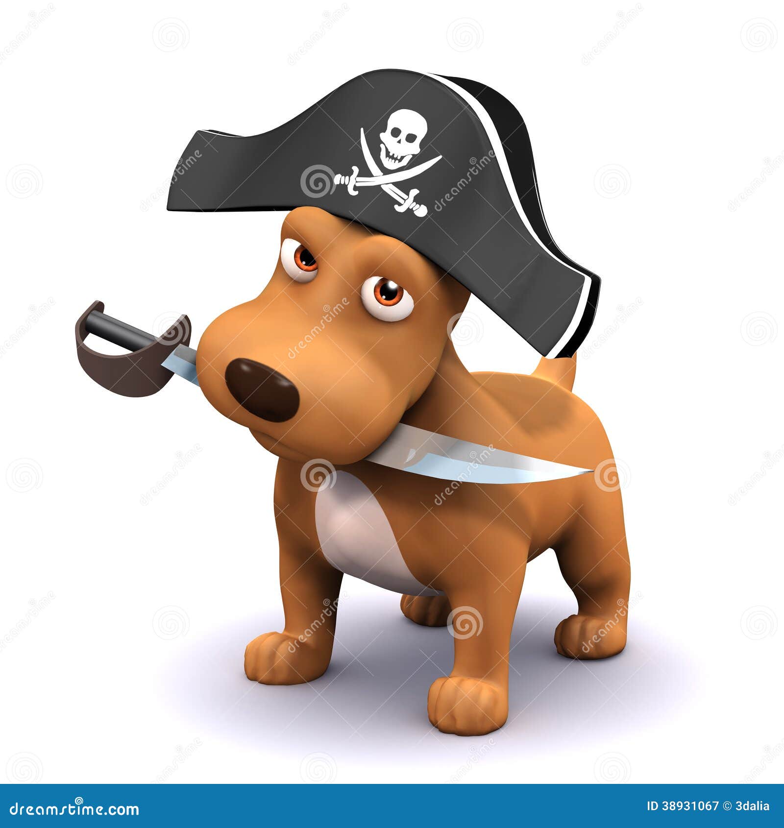 3d Puppy pirate stock illustration. Illustration of puppy - 38931067