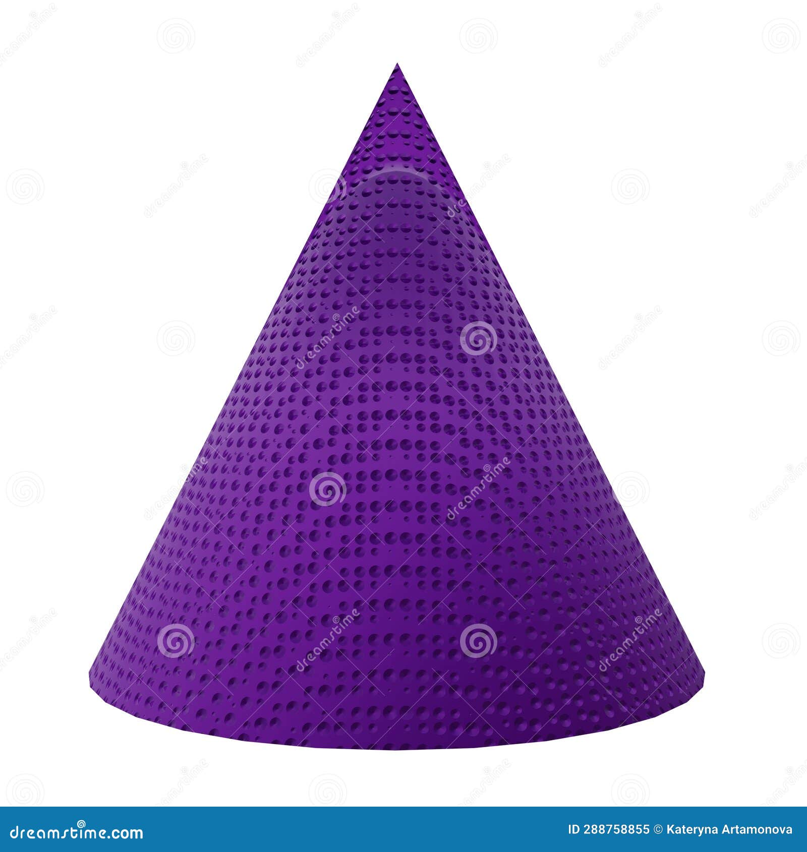 3D Purple Cone. Isolated on White Background Stock Illustration ...