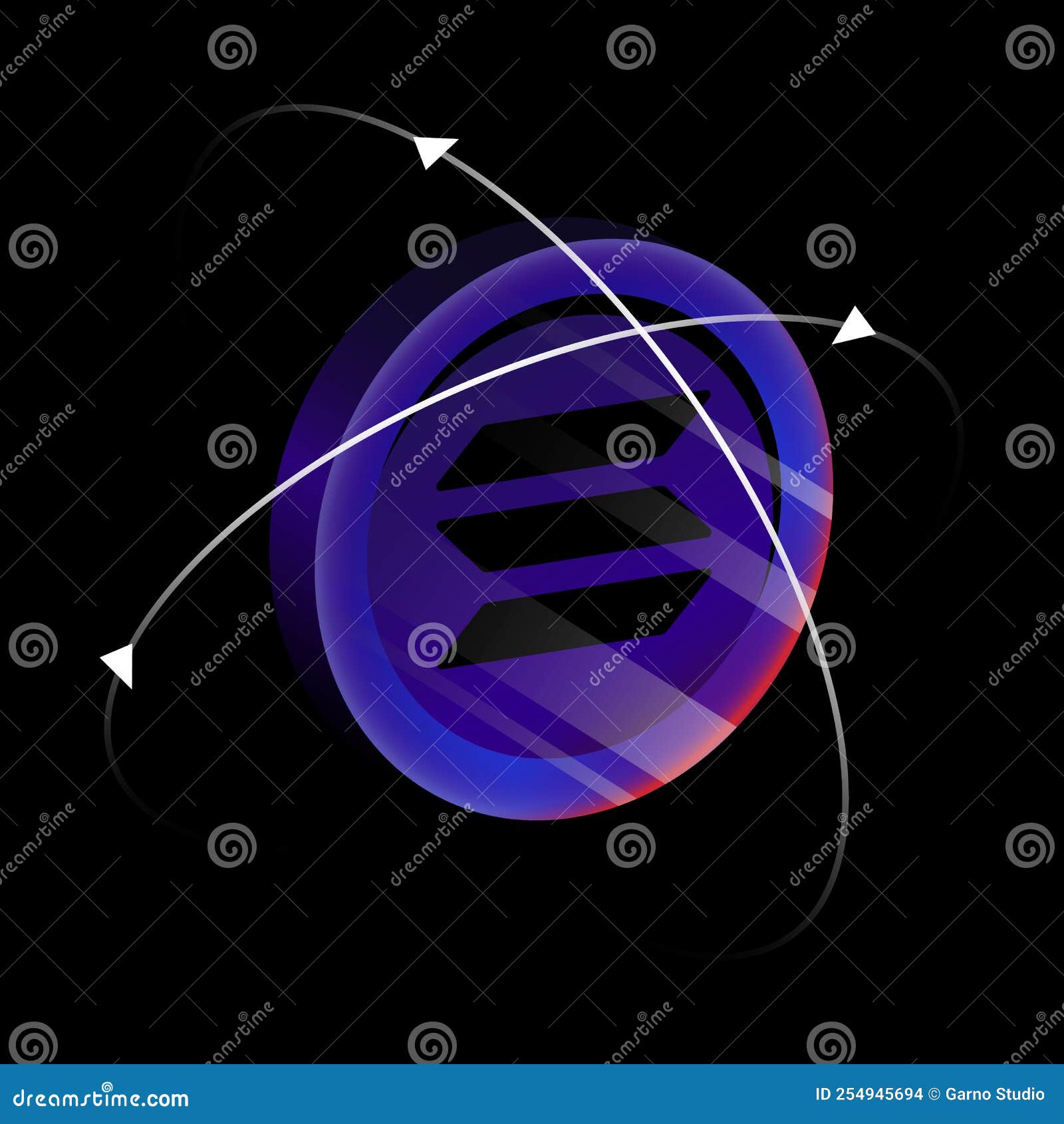 3D Purple Cryptocurrency Coin Isolated on Black Background Stock Vector ...
