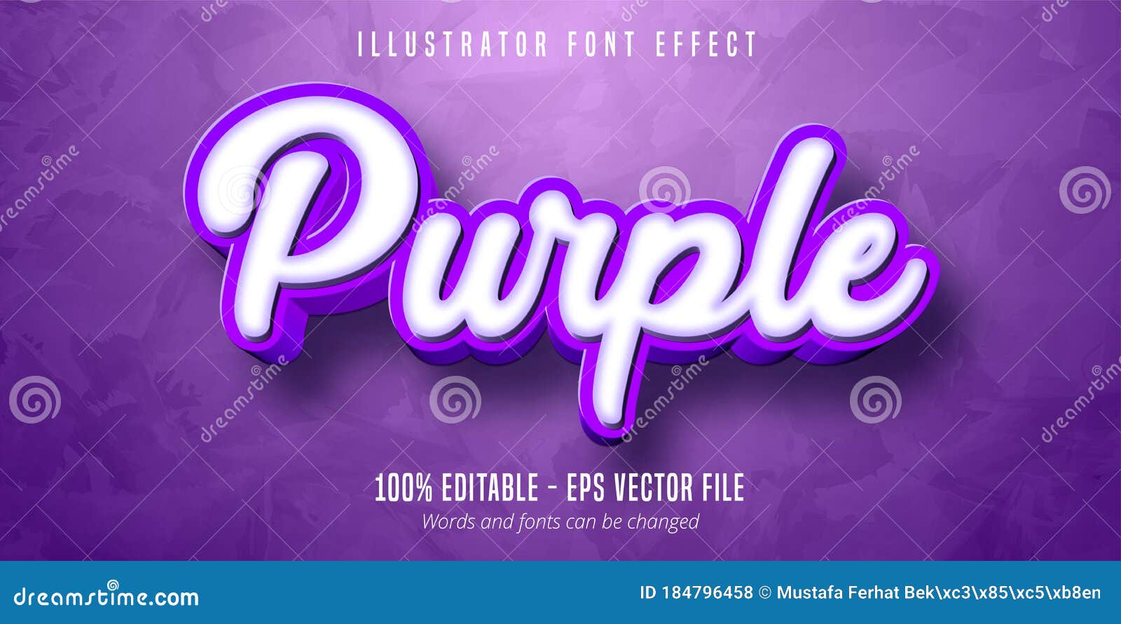 3d Purple Editable Text Effect Stock Vector - Illustration of number ...