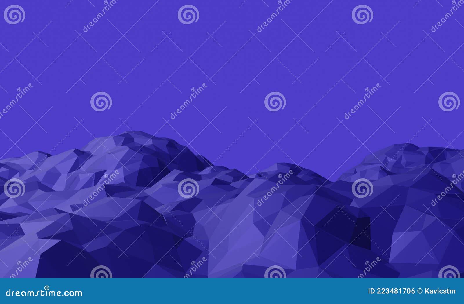 3D Purple Low Polygon Topographic Terrain Stock Illustration ...