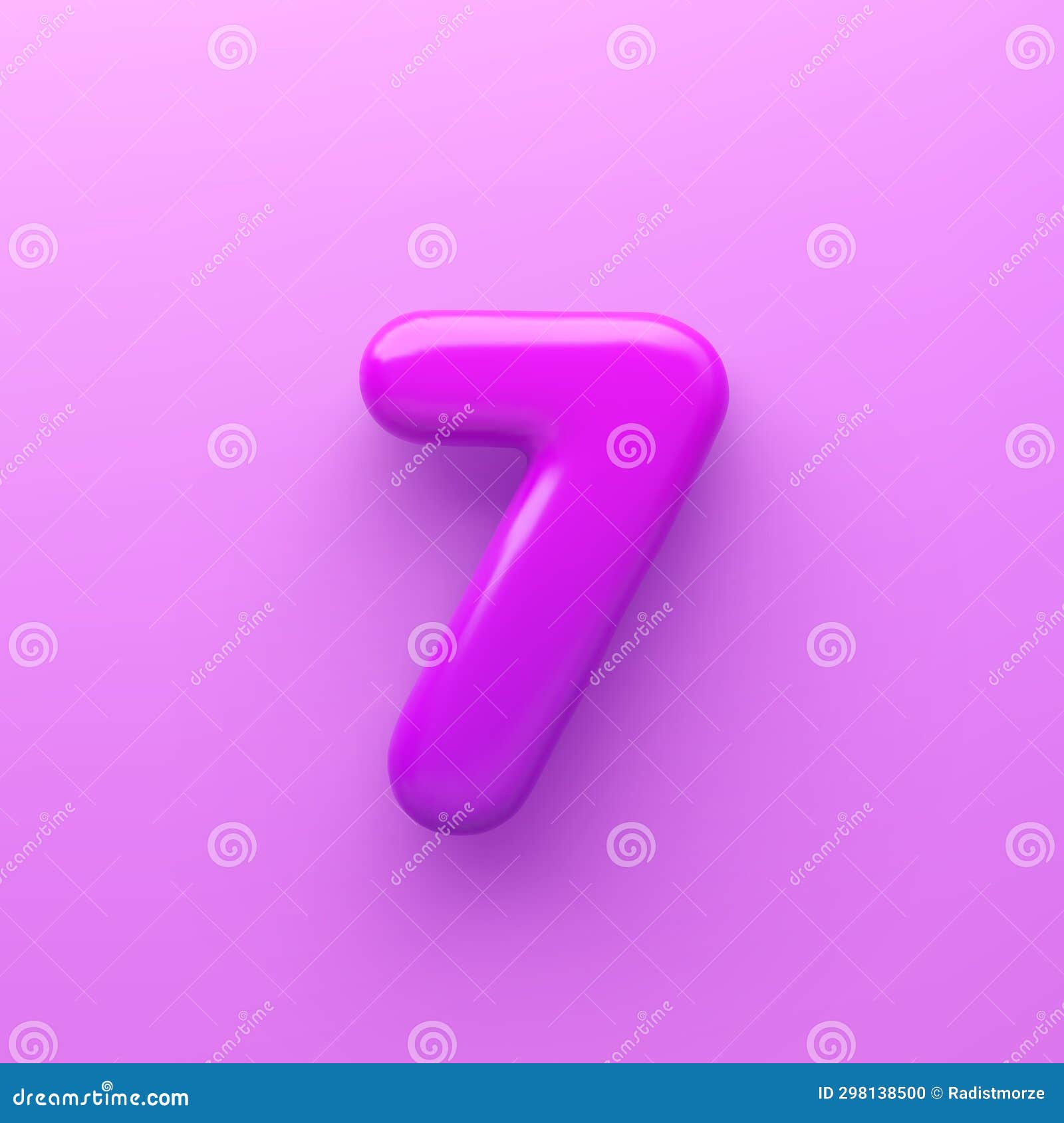 Purple Number 5 In Cartoon Style, Color Number Five In The Form Of A ...