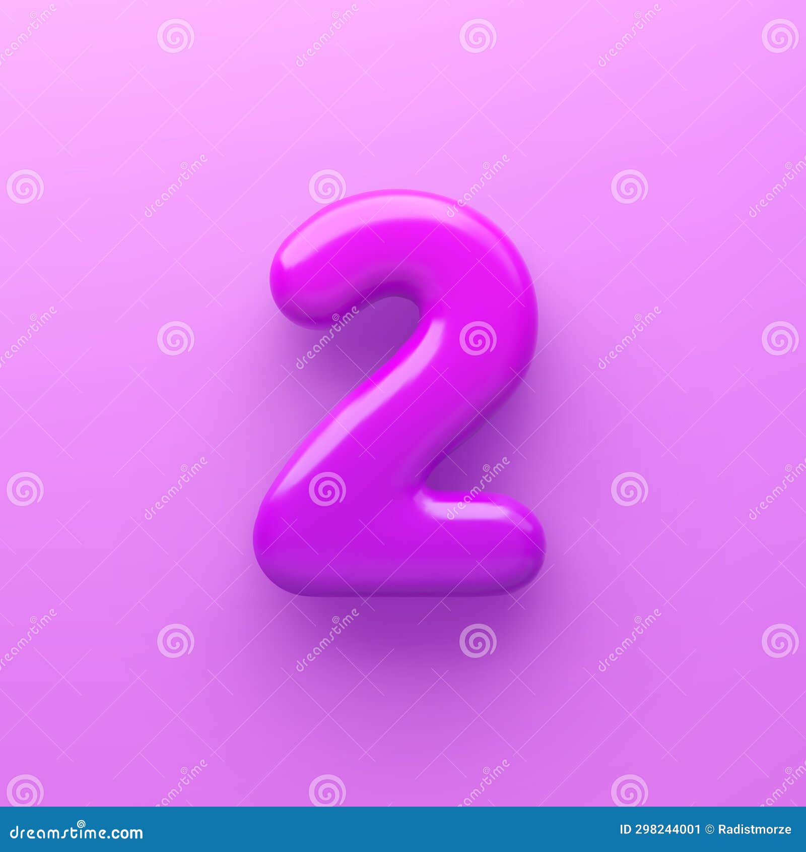 Purple Number 5 In Cartoon Style, Color Number Five In The Form Of A ...