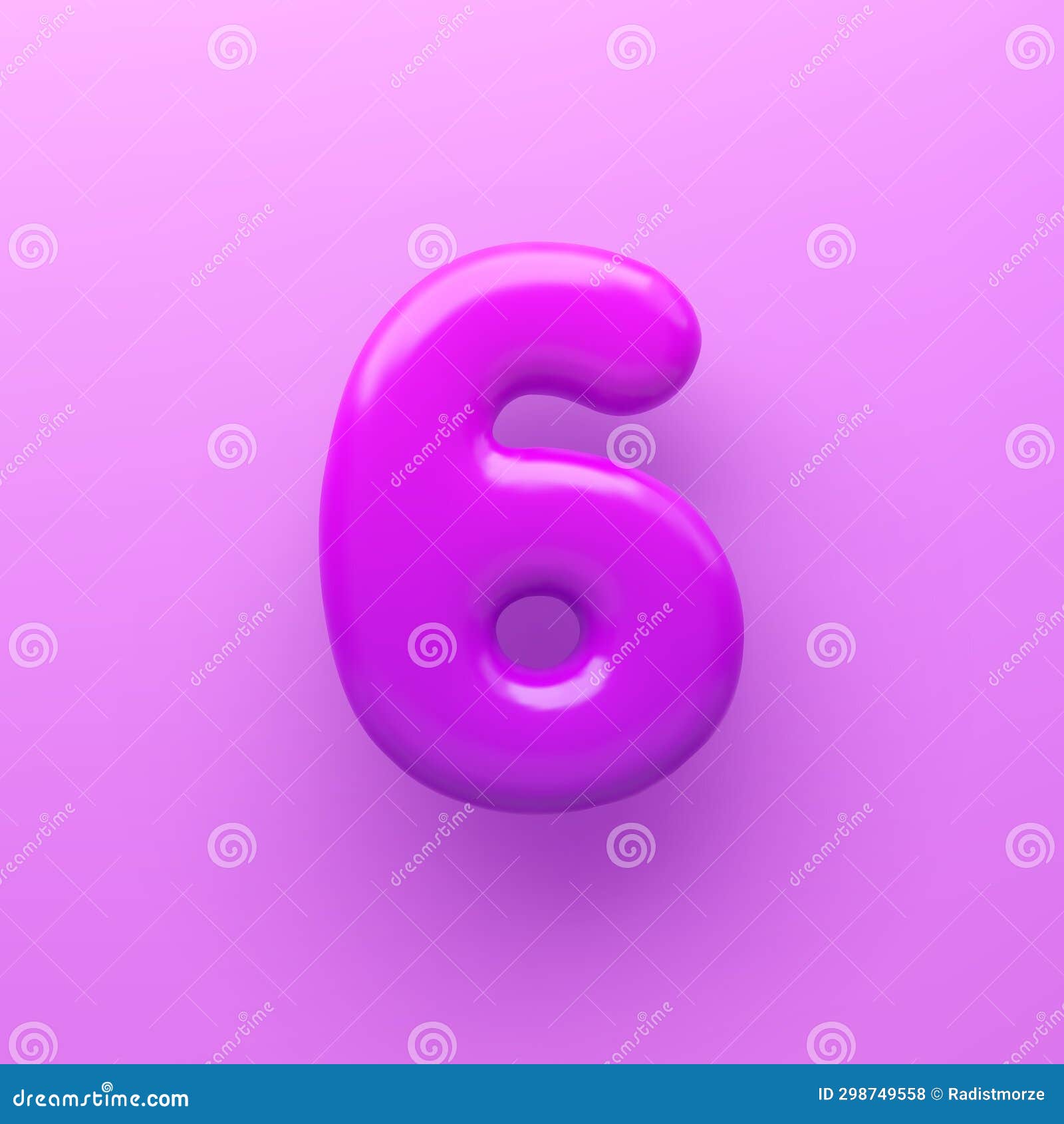 Purple Number 5 In Cartoon Style, Color Number Five In The Form Of A ...