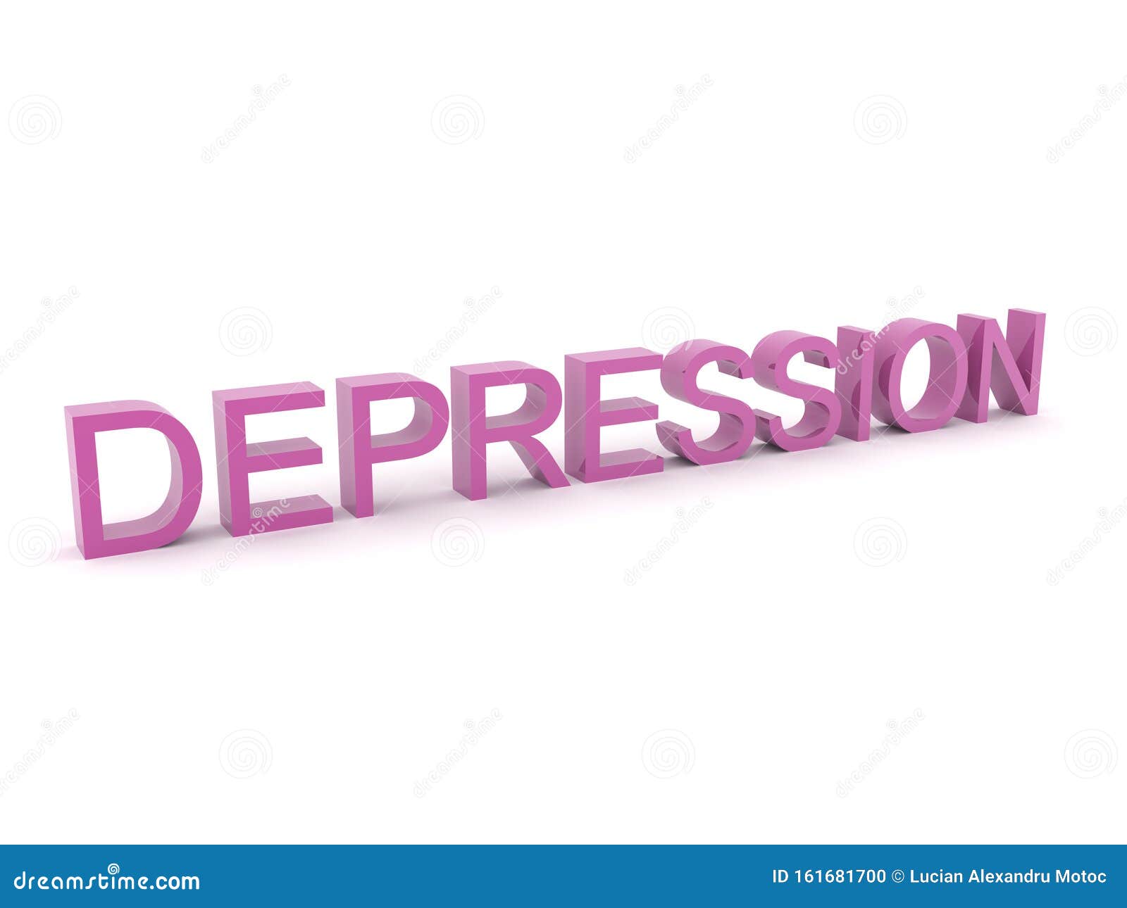 3D Purple Text Saying Depression Stock Illustration - Illustration of ...