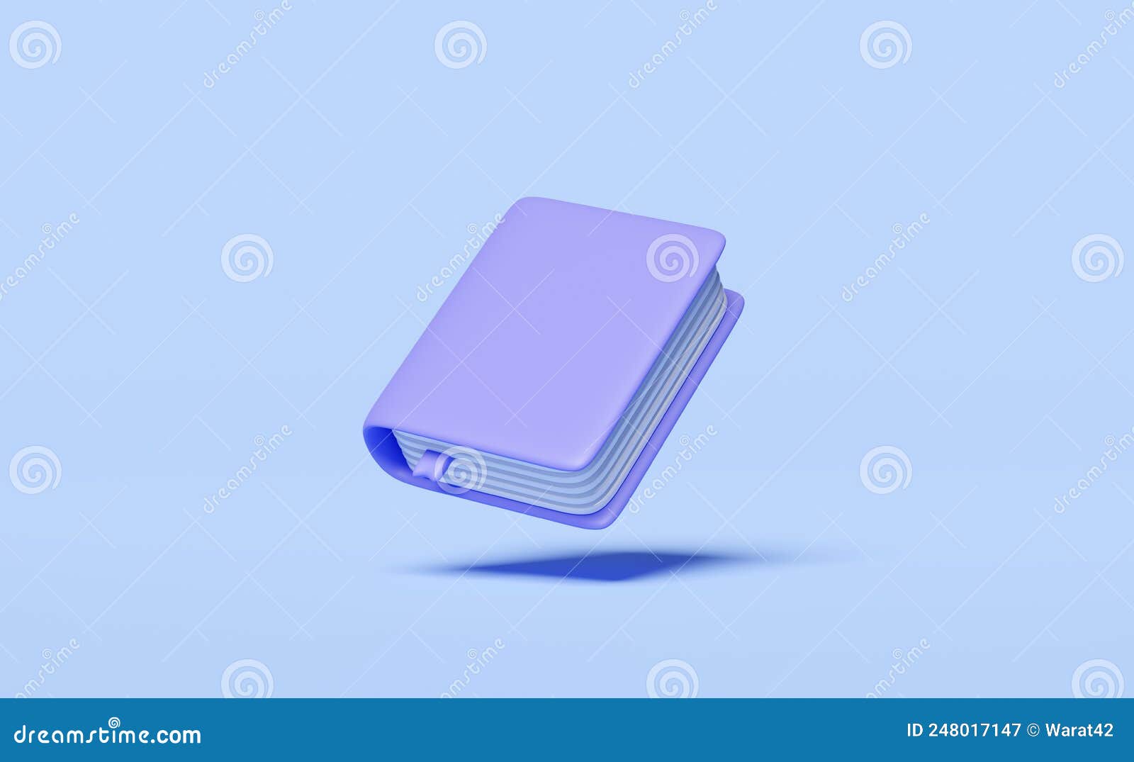 3d Purple Textbook, Close Book Isolated on Blue Background. Education ...