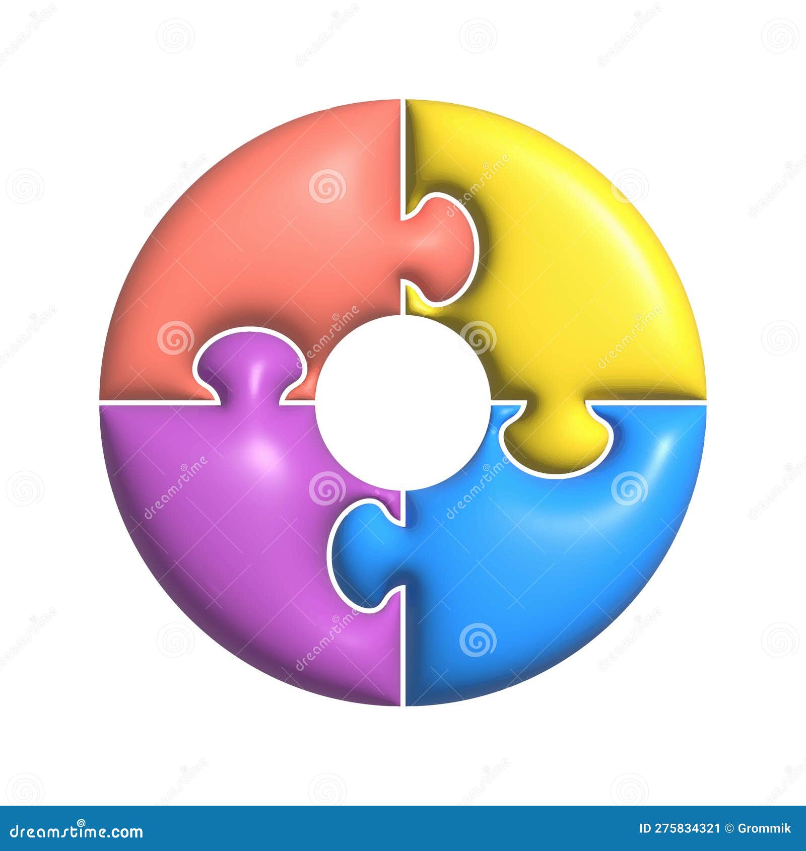 3d Puzzle. the Circle is Made of Puzzles Stock Vector - Illustration of ...