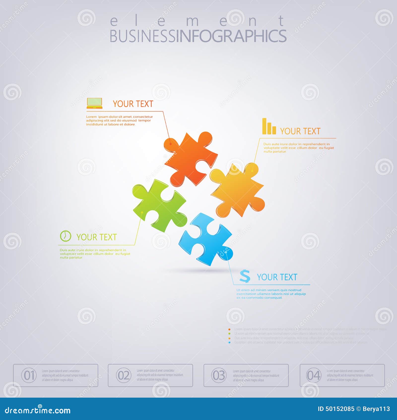 3D Puzzle Piece Infographics. Can Be Used for Web Stock Vector ...