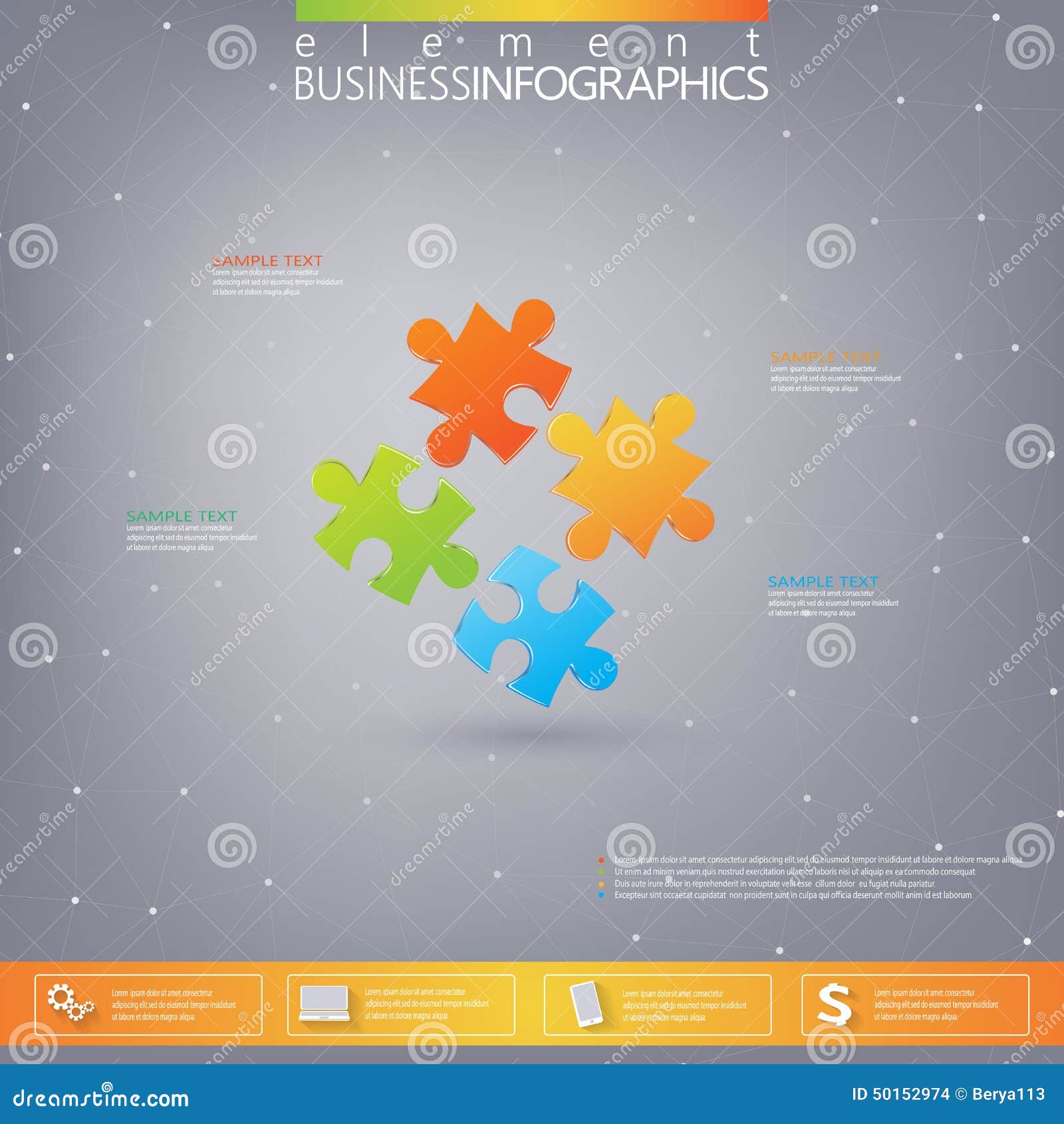3D Puzzle Piece Infographics . Can Be Used for Web Stock Vector ...