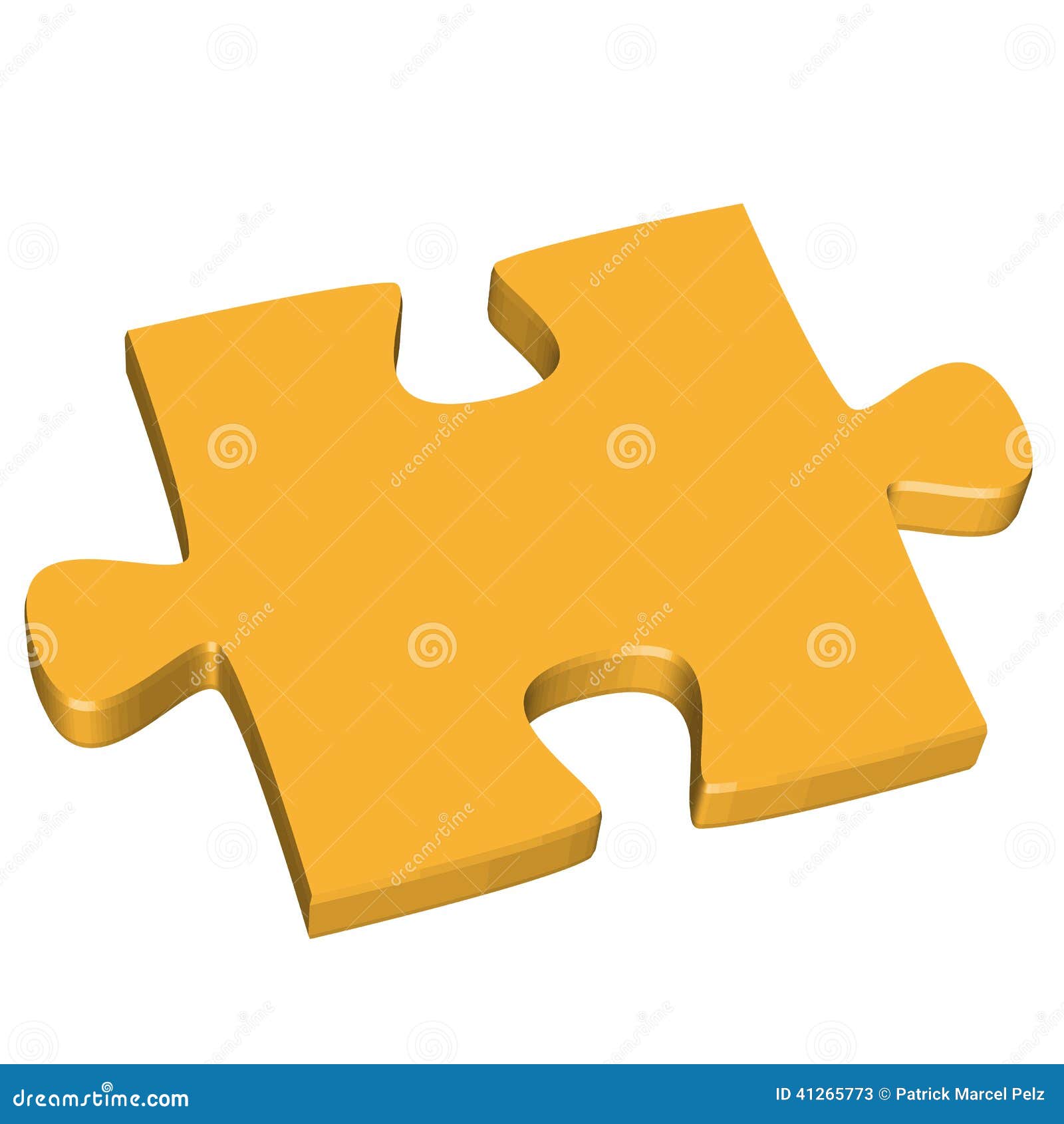 3D puzzle piece yellow stock illustration. Illustration of piece - 41265773