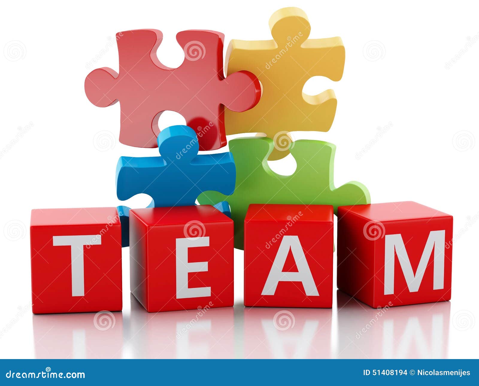 3d Puzzle Pieces. Teamwork Concept. Stock Illustration - Illustration ...