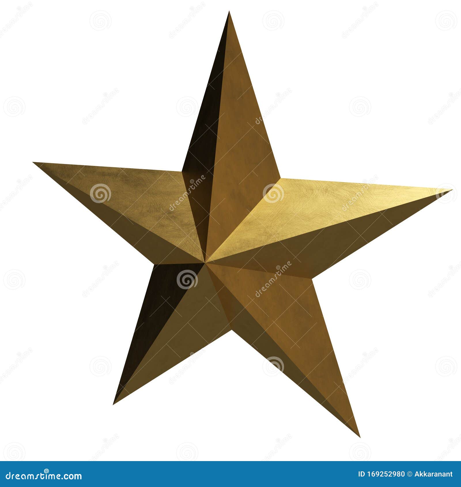 3D Golden Star #1 - Pointy & Brushed Texture Stock Photo - Illustration ...