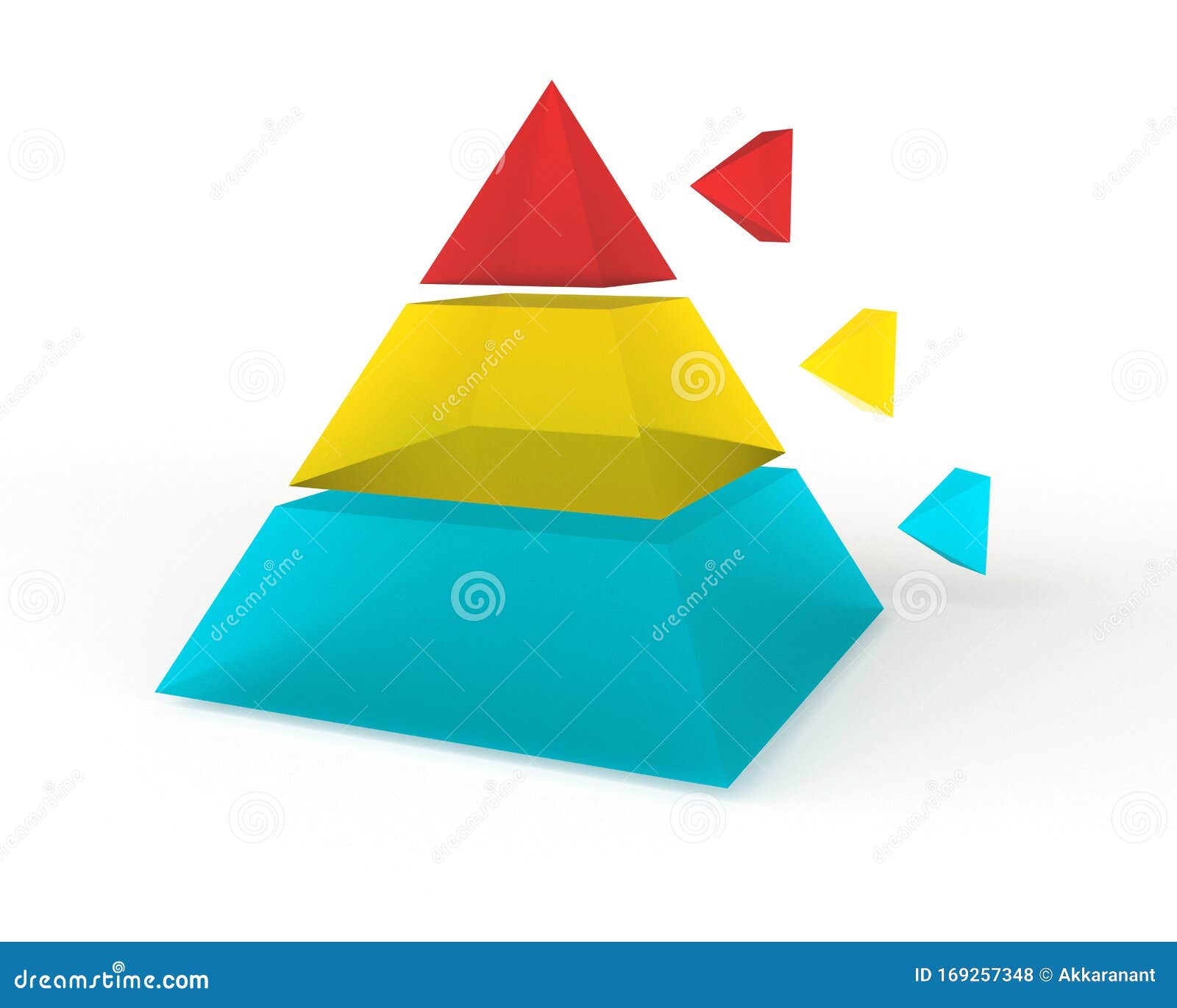 3D Pyramid Chart #1 with Arrow for Caption Stock Photo - Illustration ...