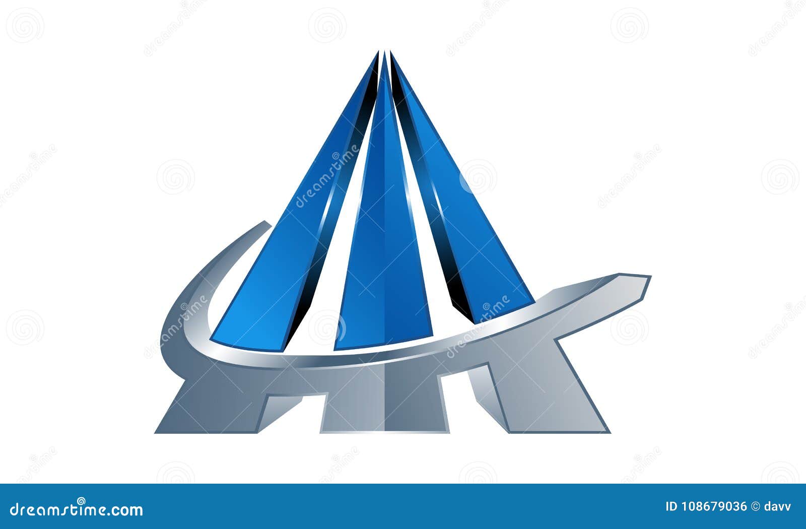 3D Pyramid triangle pillar stock vector. Illustration of identity ...