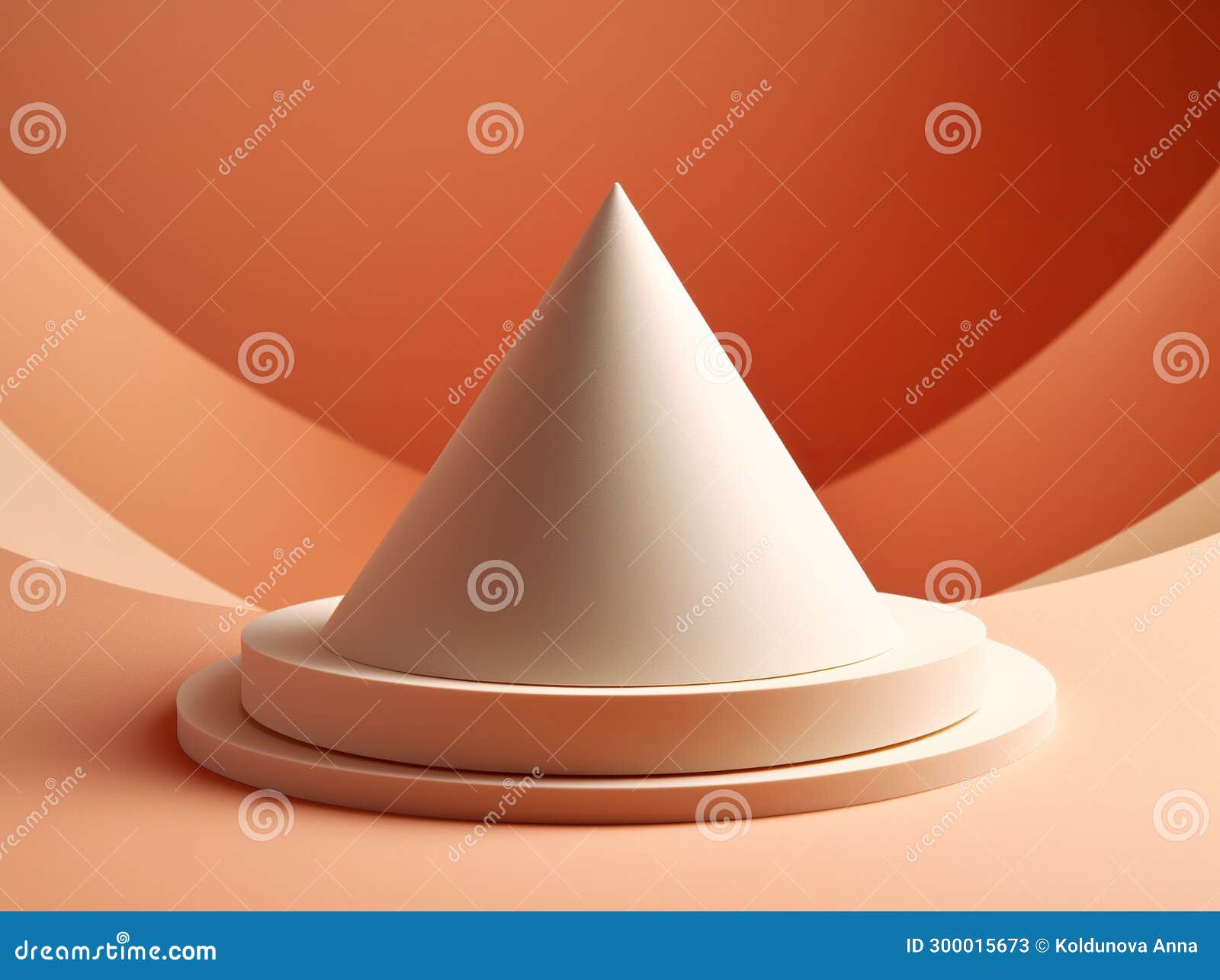 3d Pyramid with Two Curves on a Beige Background, Concept of Abstract ...