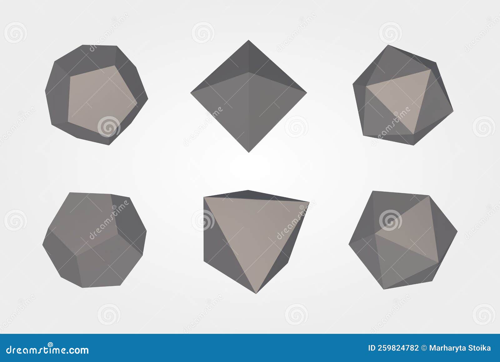 3D Pyramids and Pentagons Set Vector Illustration. Stock Vector ...