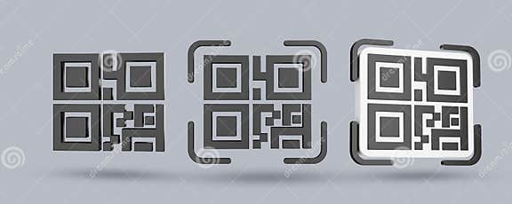 3d QR Code Icon. 3D Rendered Digital Symbol. Stock Illustration - Illustration of digital, code ...