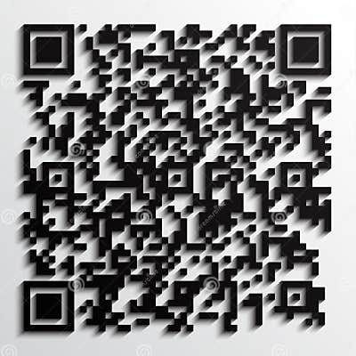 3d qr code with shadow stock illustration. Illustration of identity ...
