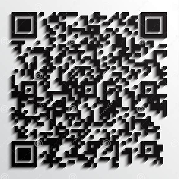 3d qr code with shadow stock illustration. Illustration of identity ...