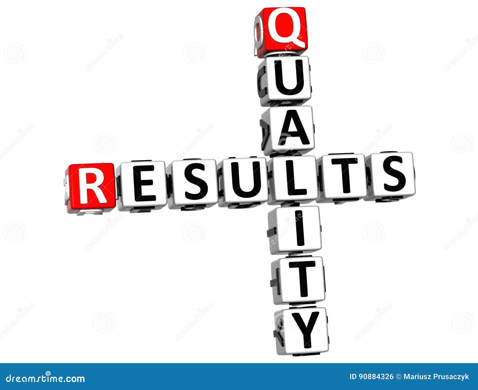 3D Quality Results Crossword Stock Illustration - Illustration of ...