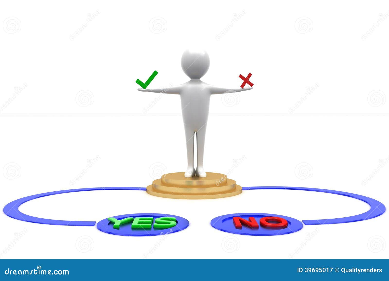 3d Que Elige Símbolo Correcto E Incorrecto Stock de ilustración ...