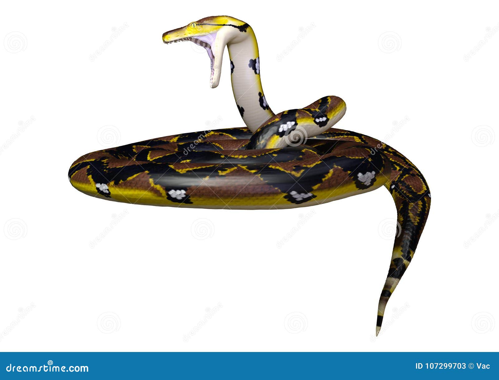 3D Que Rinde Python Reticulado En Blanco Stock de ilustración ...