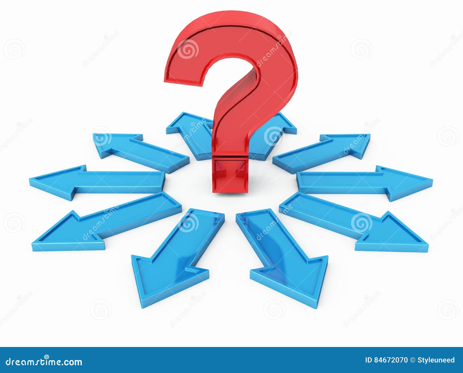 3D Question Mark Arrow Concept Red Blue Stock Illustration ...