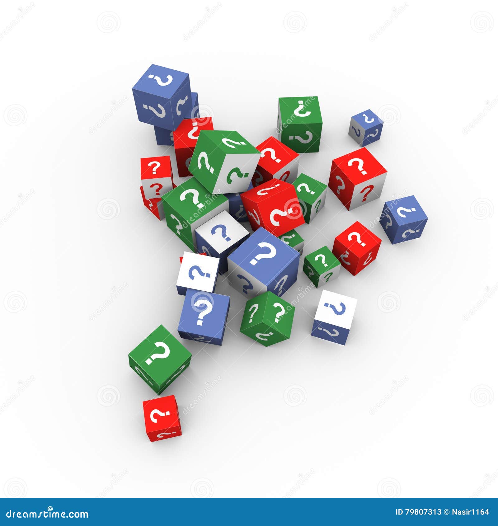 3d question mark boxes stock illustration. Illustration of message ...