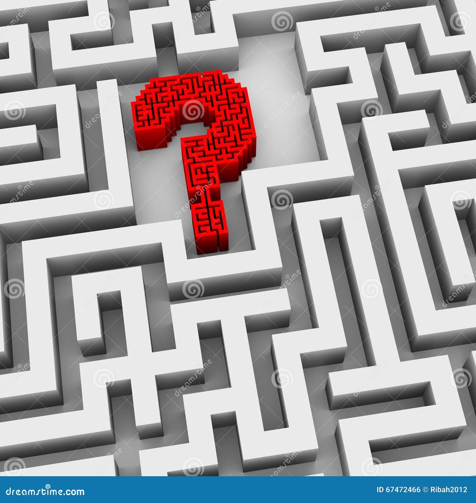 3d question mark in maze stock illustration. Illustration of mark ...