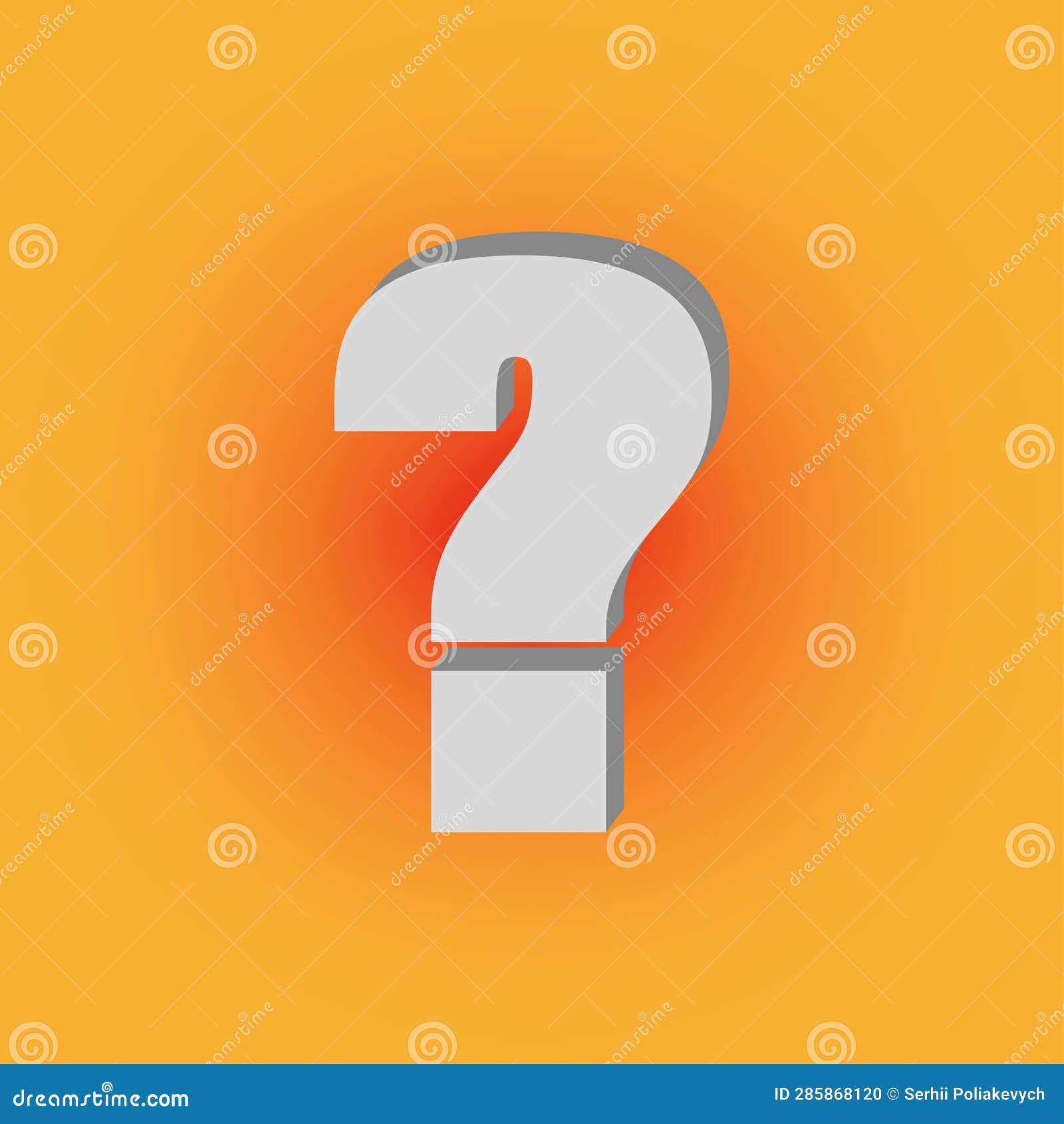 Questionmark White On Black Wall And Floor Background, Copy Space. 3d ...