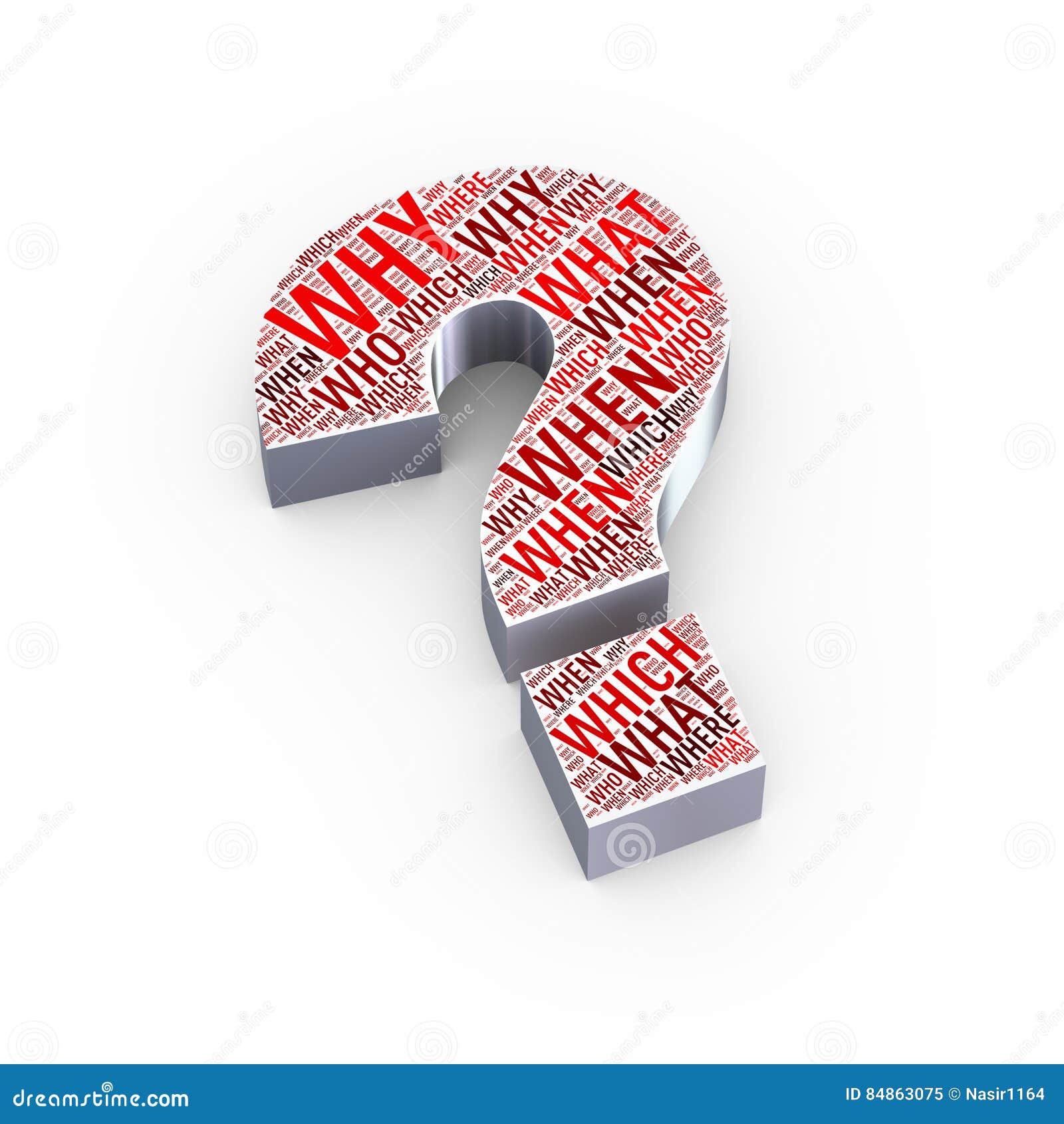 3d Question Mark Shape Wordcloud Wordtags Stock Illustration ...