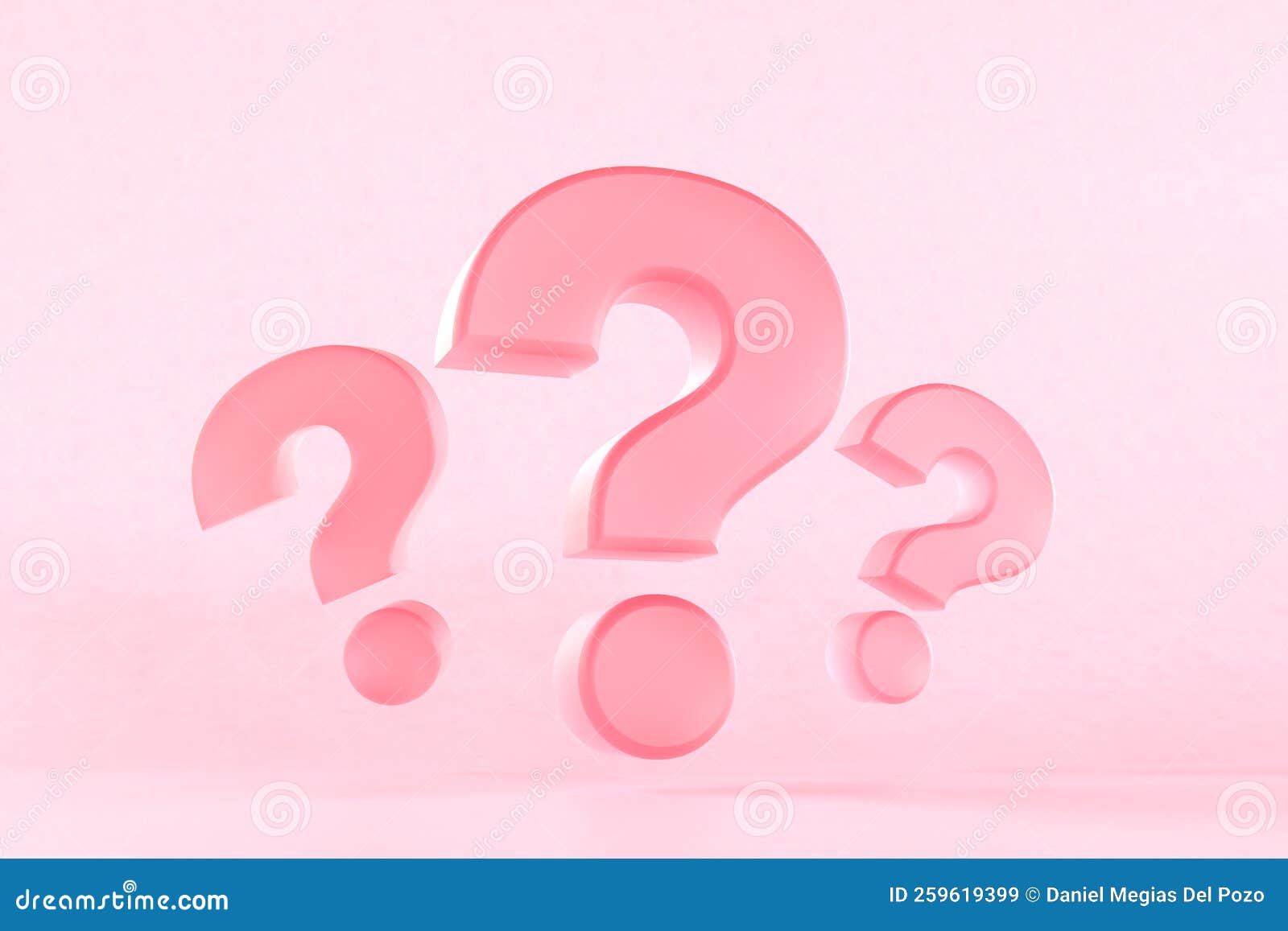 3D Question Marks Against Pink Background Stock Illustration ...