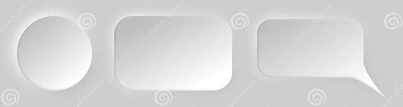 3D Quote Icons Set with Realistic Shadow on Gray Background. Stock ...