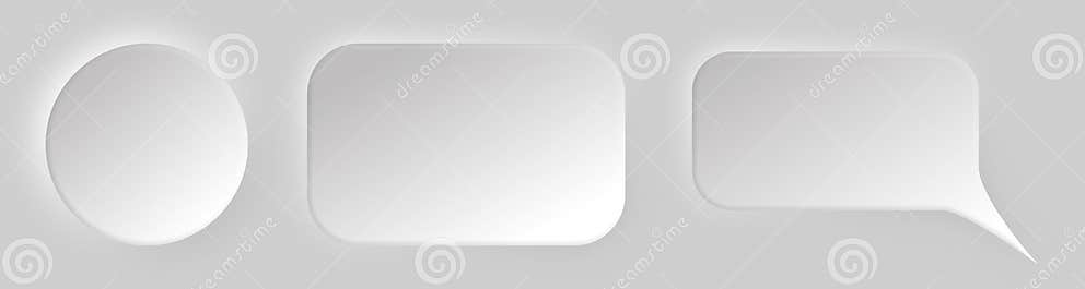 3D Quote Icons Set with Realistic Shadow on Gray Background. Stock ...