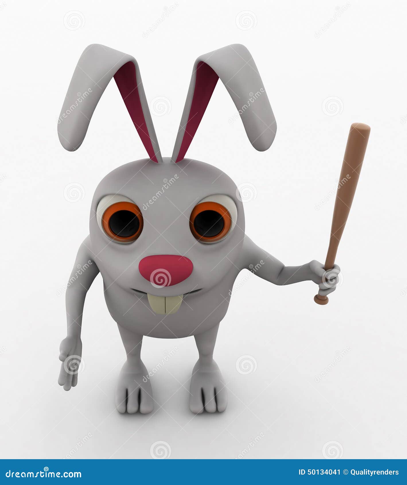3d Rabbit With Baseball Bat Concept Stock Illustration - Illustration ...