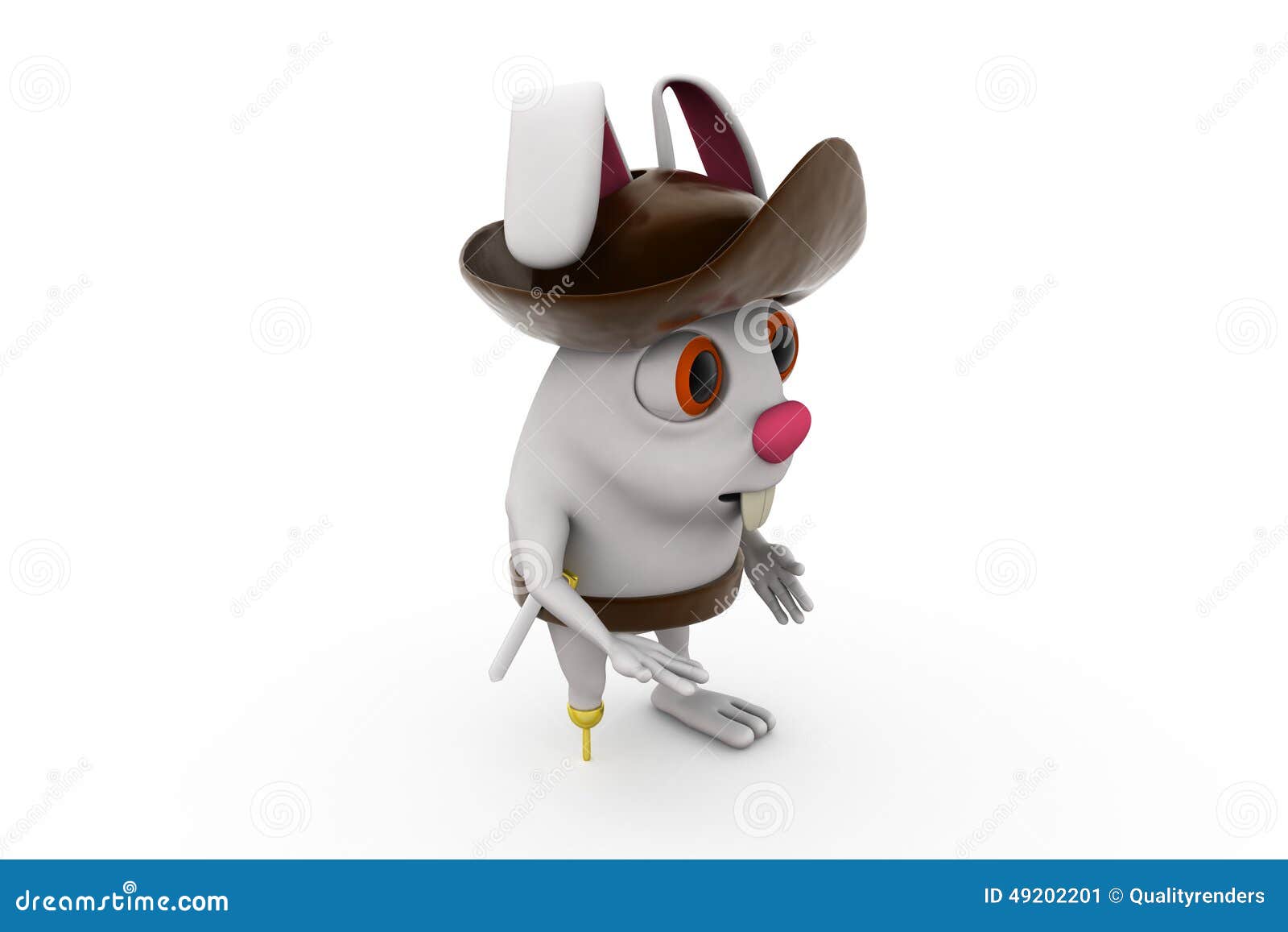 3d rabbit pirate concept stock illustration. Illustration of white ...