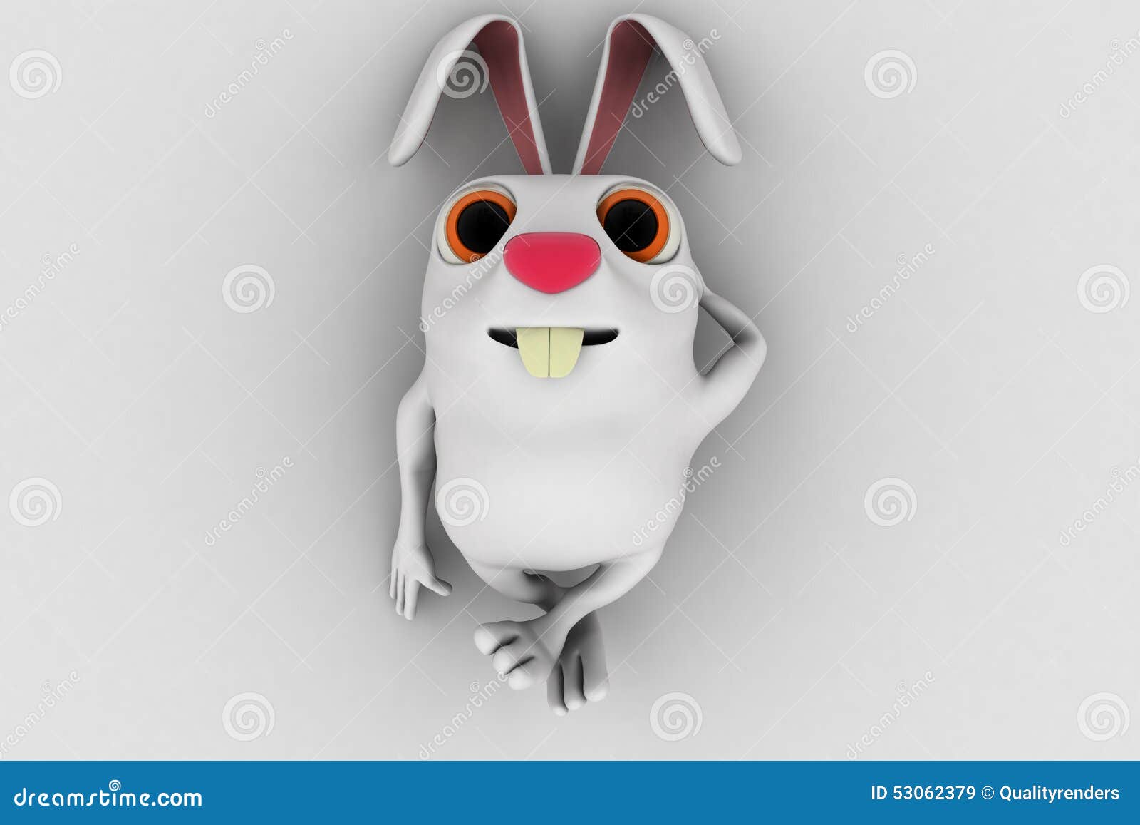 3d Rabbit Resting and Lying on Floor Concept Stock Illustration ...