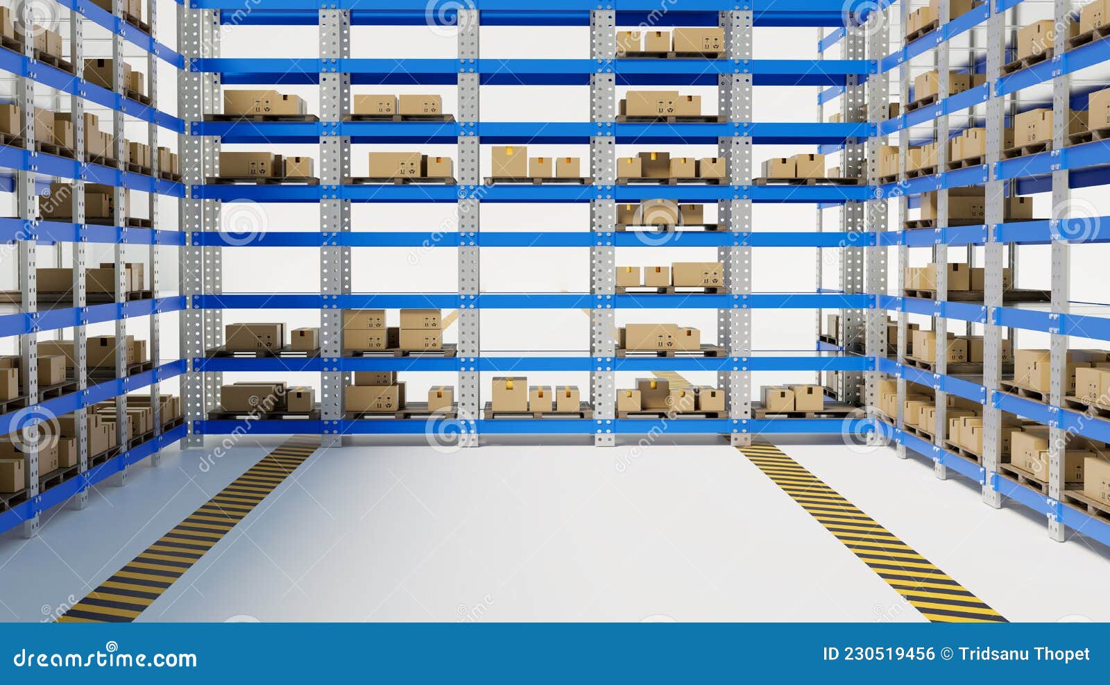 3d Rack in Warehouse on White Background Stock Illustration ...