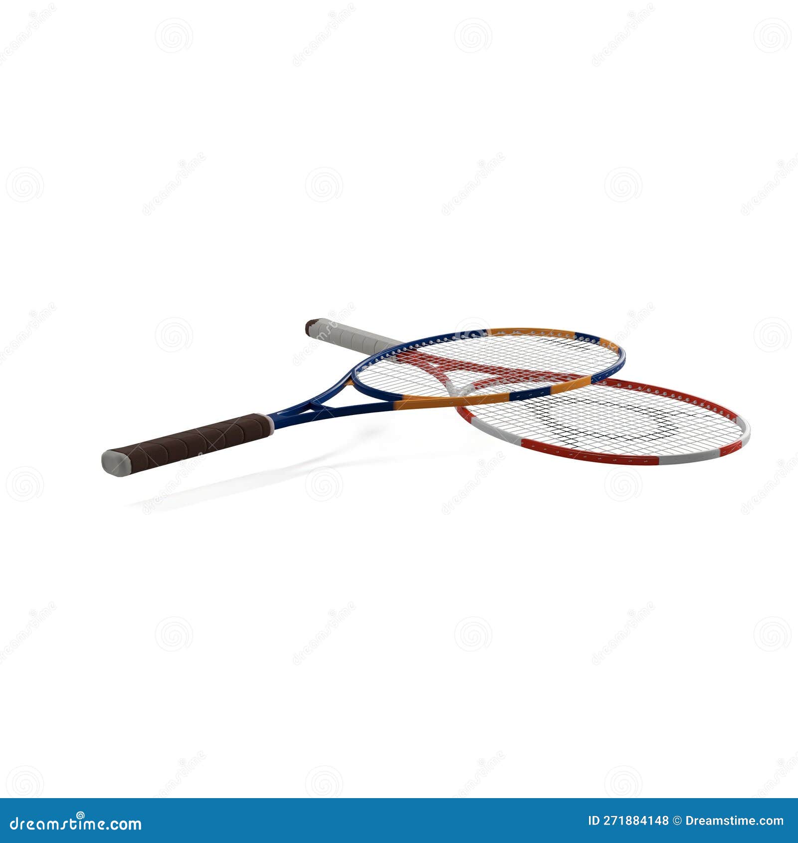 Two Tennis Rackets, 3d Rendering Stock Illustration - Illustration of ...