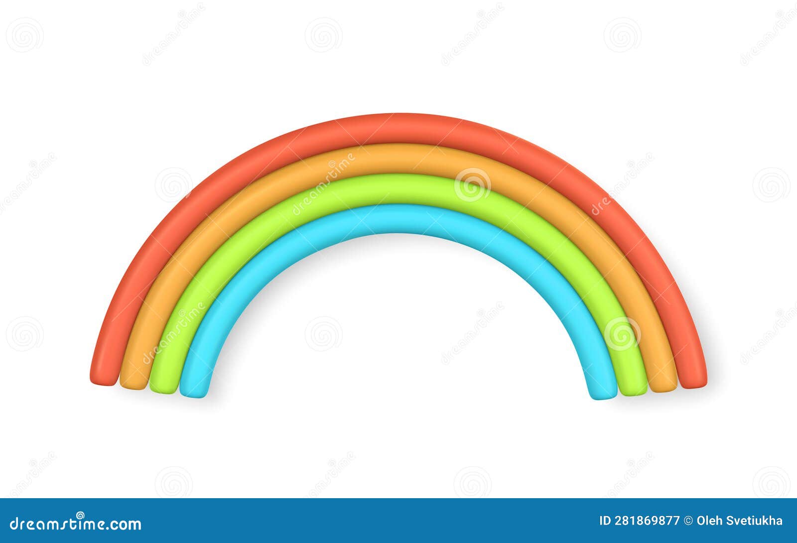 3d Rainbow In Cartoon Style. Phenomenon Concept. Vector Illustration ...