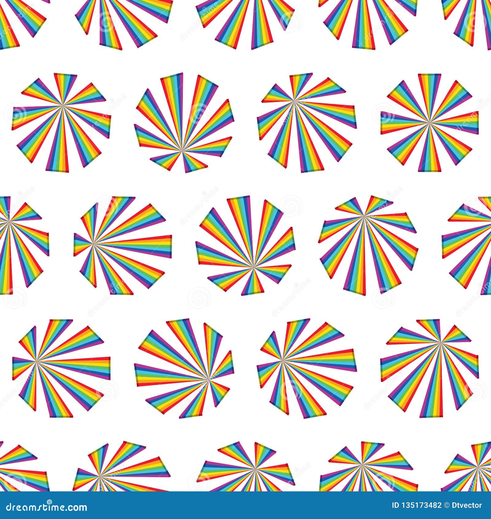3d Rainbow Circle Point Style Seamless Pattern Stock Vector ...