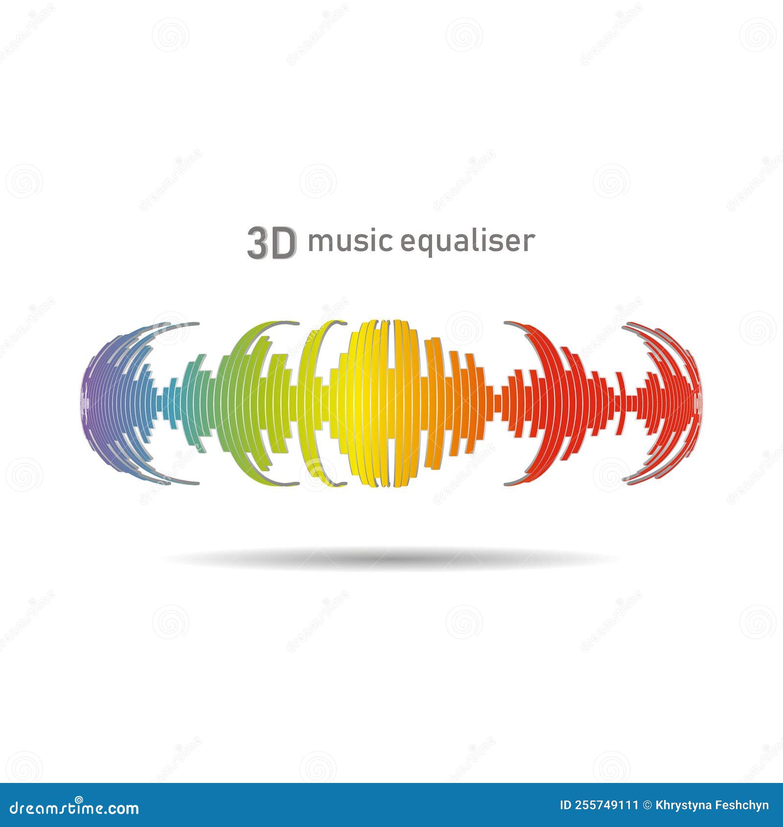 3d Rainbow Music Wave Logo on White Stock Vector - Illustration of ...