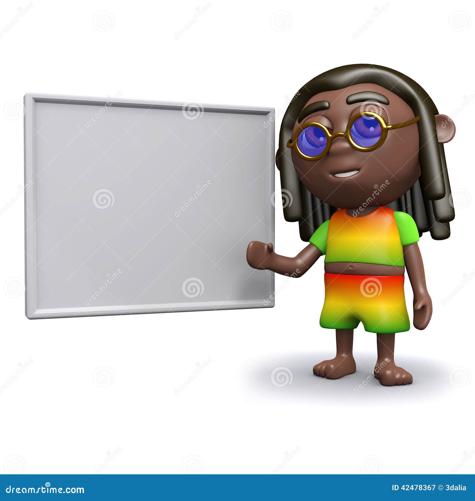 3d Rasta Has a Blank Banner Stock Illustration - Illustration of ...