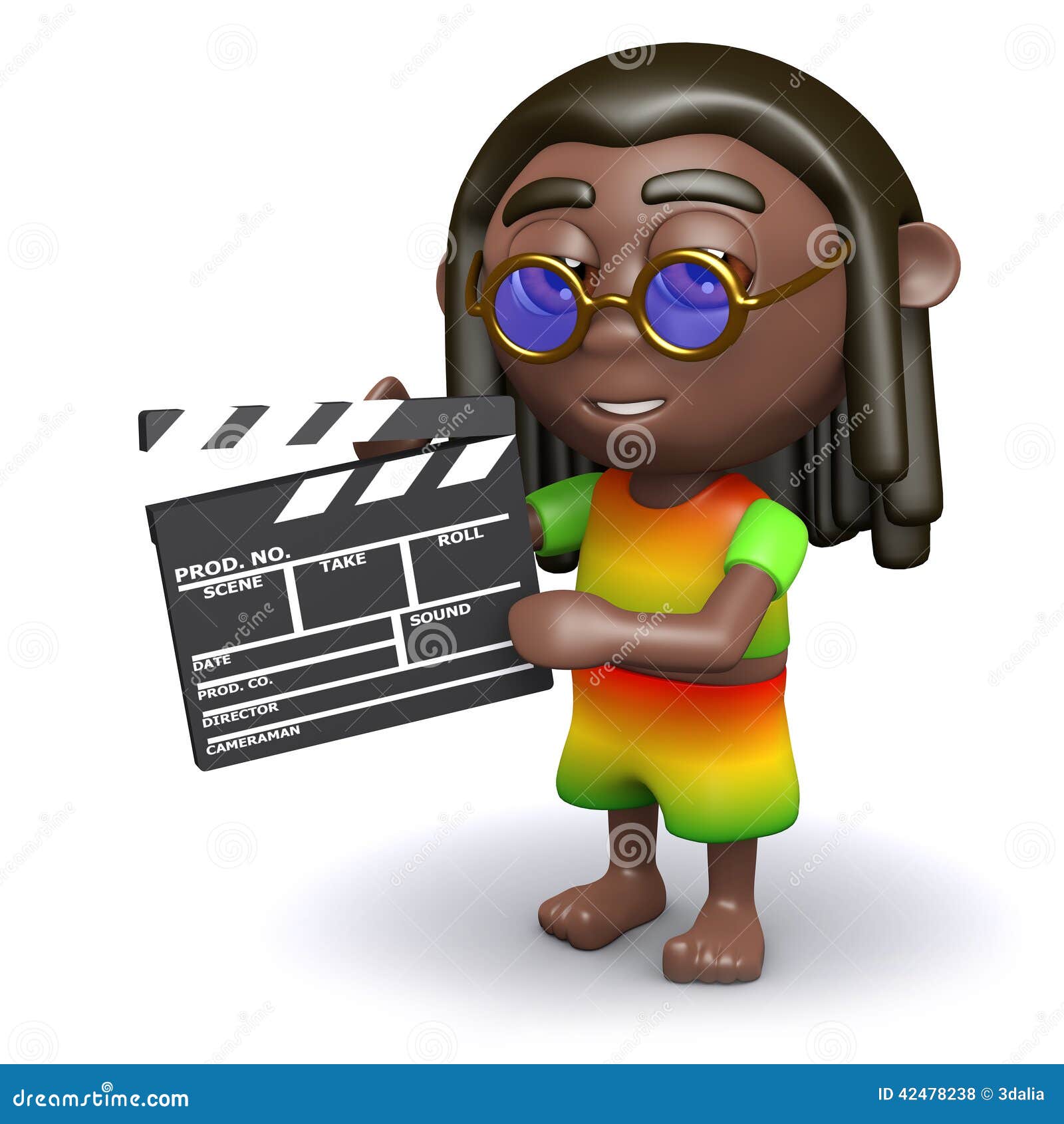 3d Rasta is making a movie stock illustration. Illustration of people ...