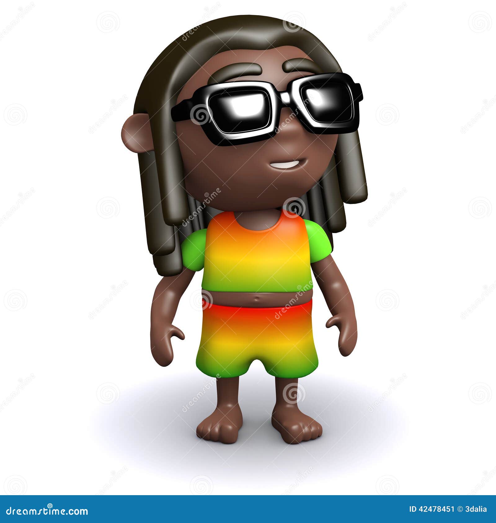 3d Rasta in sunglasses stock illustration. Illustration of happy - 42478451