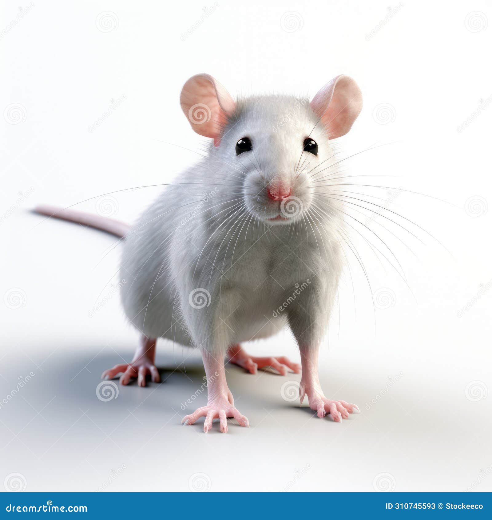 3d Rat Model in Cel Shading Style on White Background Stock ...