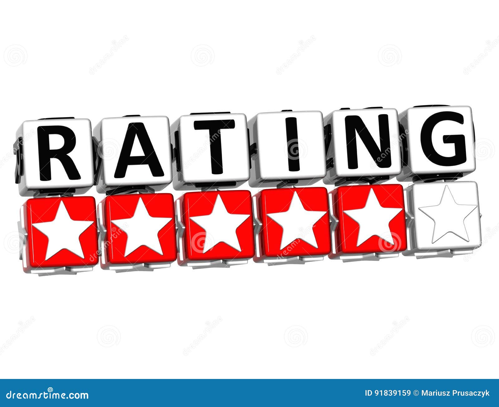 3D Rating Button Click Here Block Text Stock Illustration ...