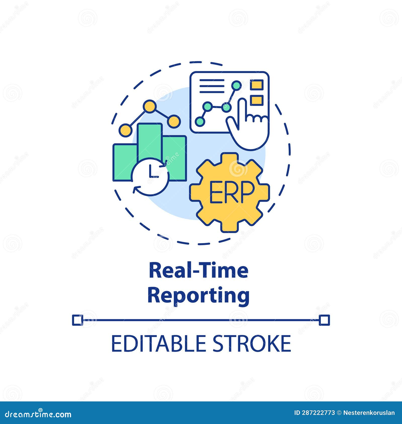 2D Real-time Reporting Line Icon Concept Stock Vector - Illustration of ...